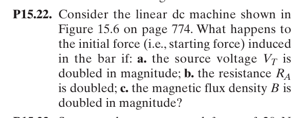 Solved P15.22. ﻿Consider the linear dc machine shown in | Chegg.com