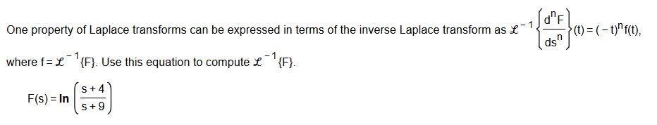 Solved dr One property of Laplace transforms can be | Chegg.com