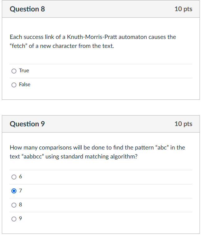 Solved Each success link of a Knuth-Morris-Pratt automaton | Chegg.com
