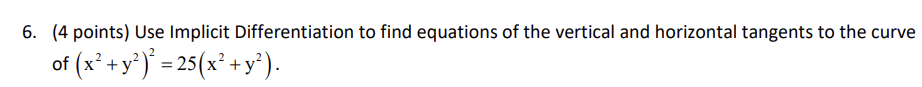 Solved 6. (4 points) Use Implicit Differentiation to find | Chegg.com