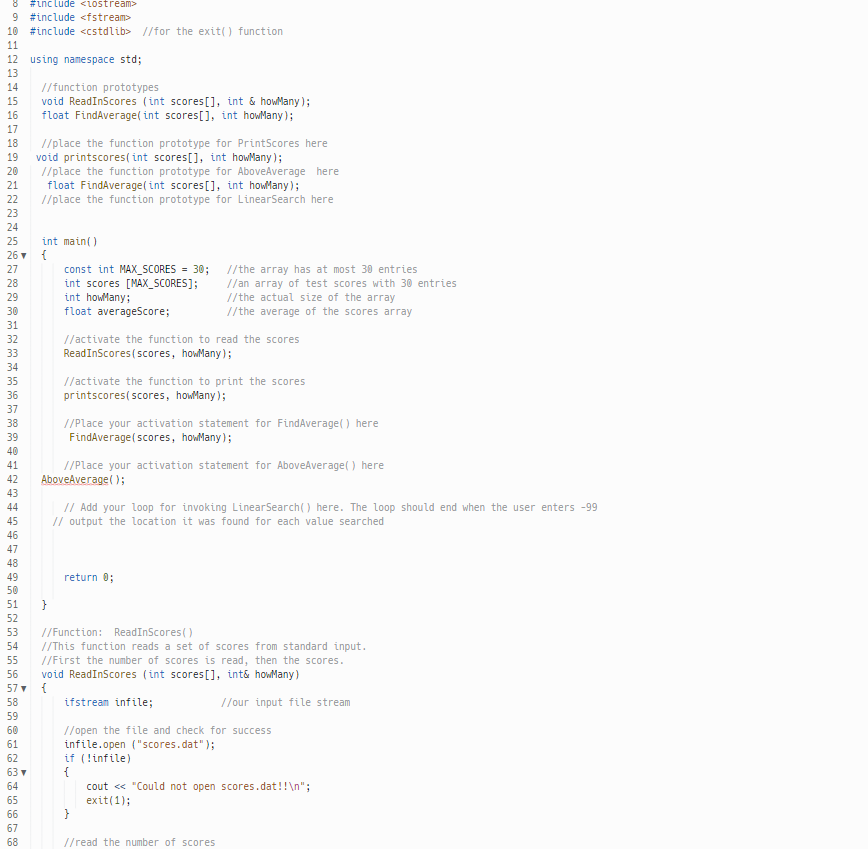 Closed Lab 20: One-Dimensional Arrays Objectives - To | Chegg.com