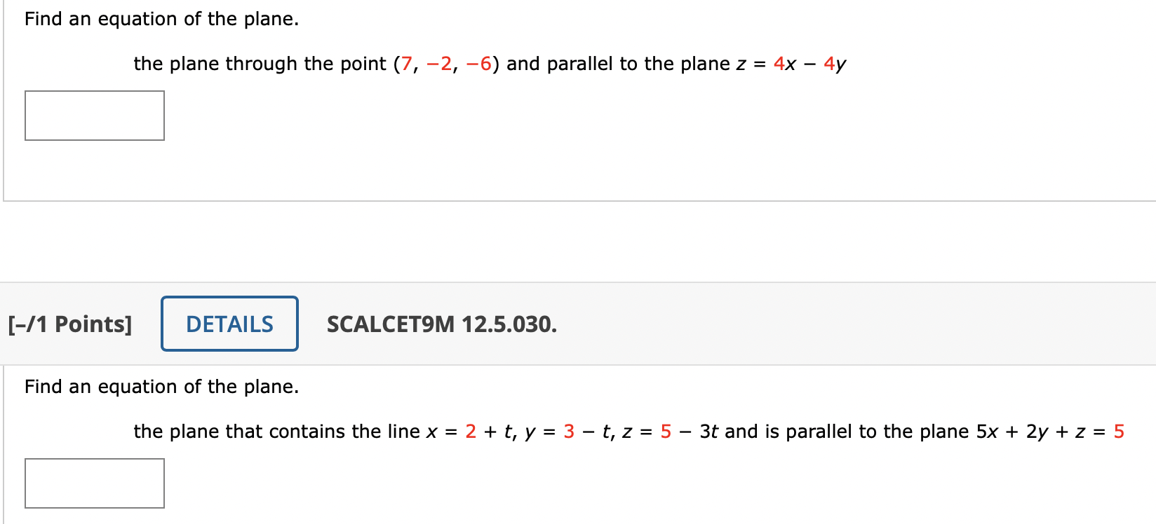 Solved Find An Equation Of The Plane The Plane Through The