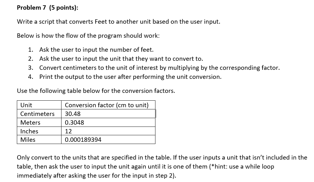 Solved Problem 7 (5 points): Write a script that converts | Chegg.com
