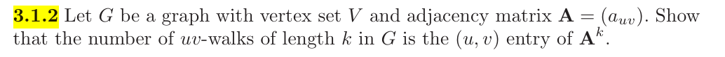 Solved Let G ﻿be a graph with vertex set V ﻿and adjacency | Chegg.com
