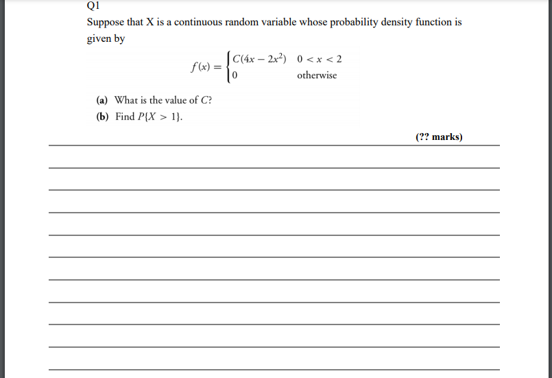 Solved Q1 Suppose that X is a continuous random variable | Chegg.com