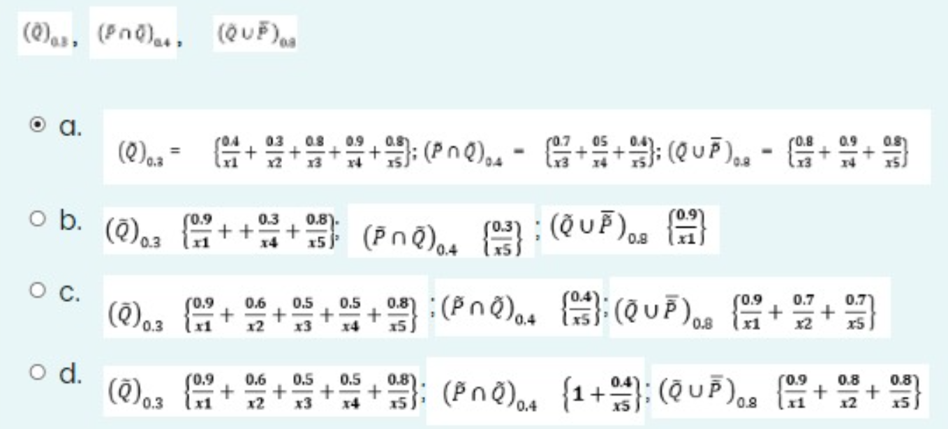 Solved Two fuzzy sets are defined in the following way // | Chegg.com