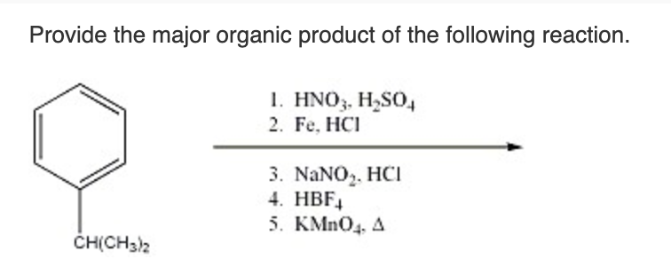 Solved Provide the major organic product of the following | Chegg.com