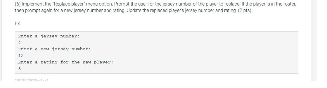 Solved 8.14 LAB*: Program: Soccer team roster This program | Chegg.com