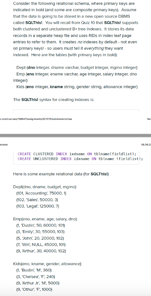 Solved Consider the following relational schema, where | Chegg.com