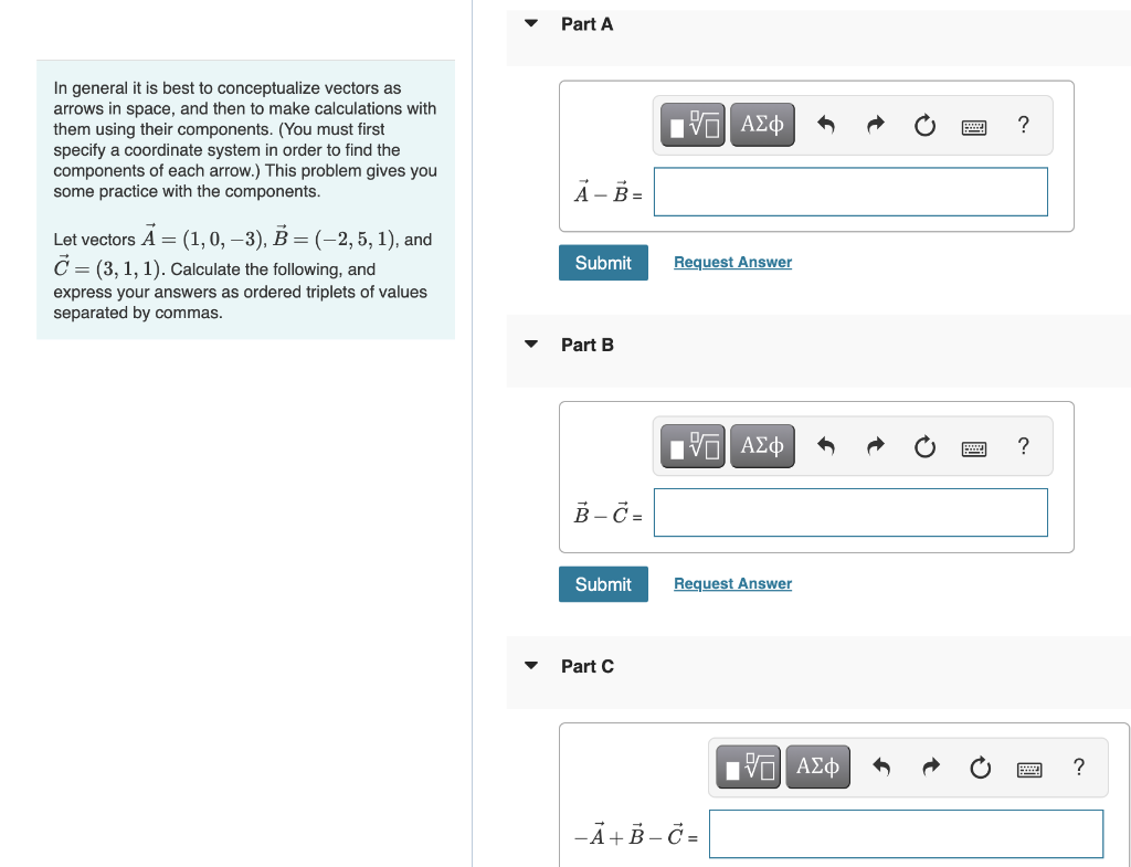 Solved In general it is best to conceptualize vectors as | Chegg.com