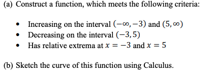 Solved (a) Construct a function, which meets the following | Chegg.com