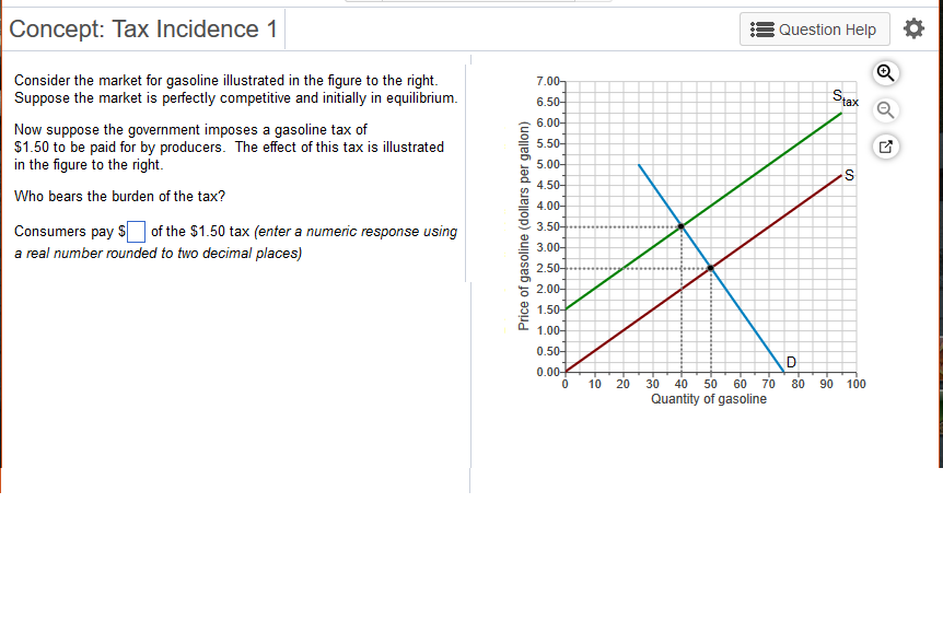 Solved Concept: Tax Incidence 1 Question Help * Consider the | Chegg.com