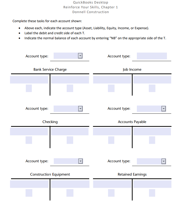 Solved QuickBooks Desktop Reinforce Your Skills, Chapter 1 | Chegg.com