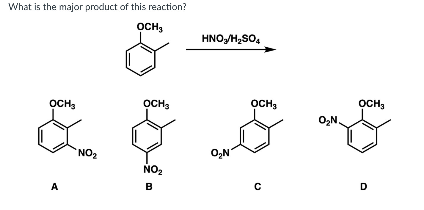 Solved What is the major product of this reaction? OCH3 | Chegg.com