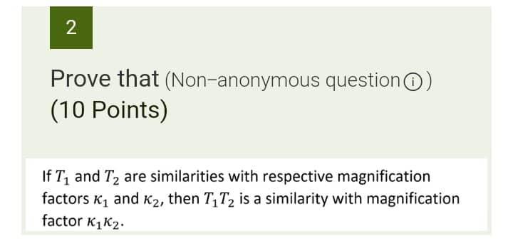 Solved 2 Prove that (Non-anonymous question Ⓒ) (10 Points) | Chegg.com