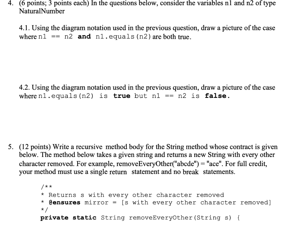 Solved 4. (6 points; 3 points each) In the questions below, | Chegg.com Solved 4. (6 points; 3 points each) In the questions below, | Chegg.com