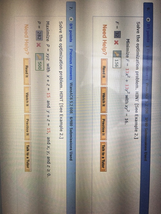 Solved Solve the optimization problem. Minimize F = 13x^2 + | Chegg.com