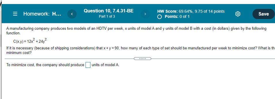 Solved Homework H Question 10 7 4 31 Be Part 1 Of 3 Hw