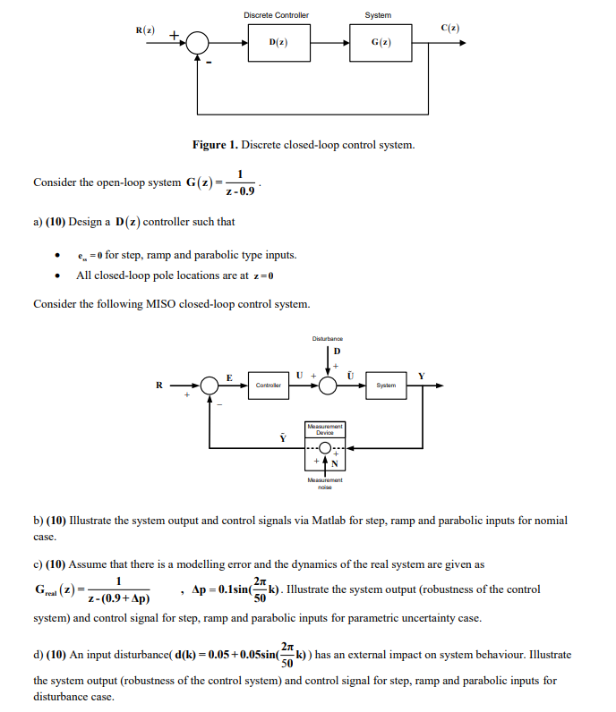 Solved Discrete Controller System D(z) G(z) Figure 1. | Chegg.com