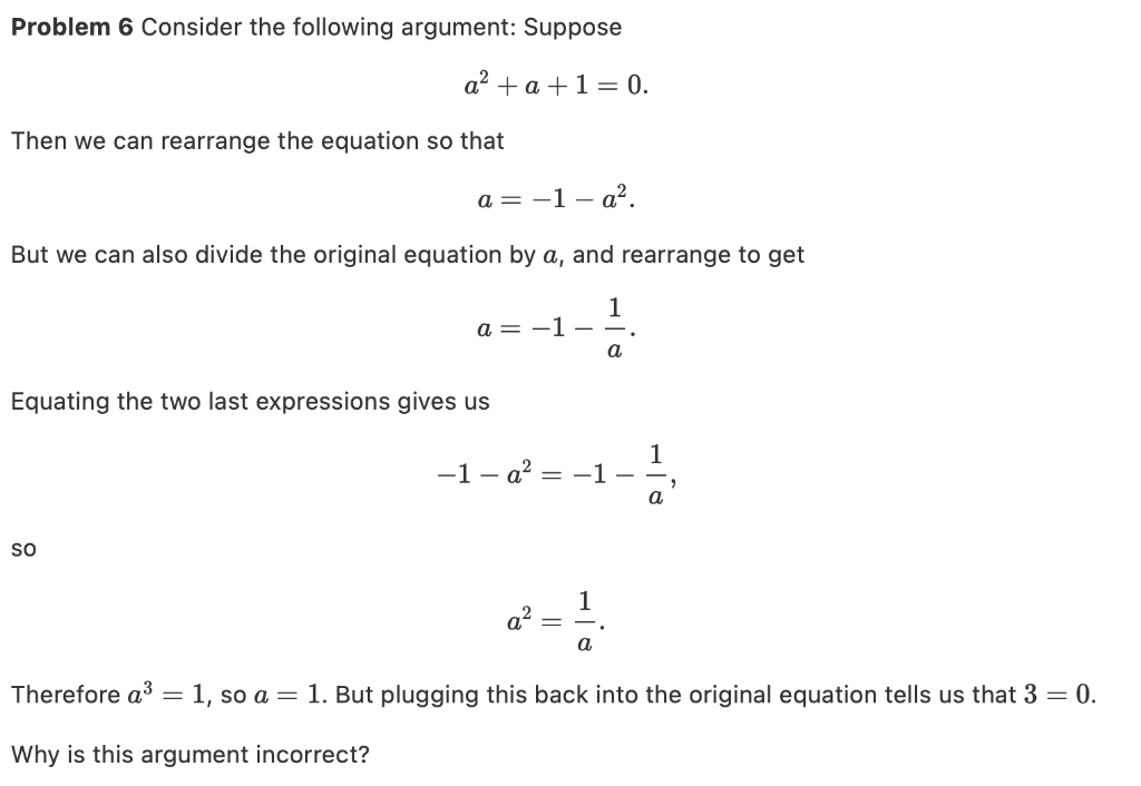 Solved Problem 6 Consider the following argument: Suppose | Chegg.com