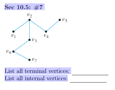 Solved Sec 10.5: #7 V2 VI V3 V4 V5 V6 07 List all terminal | Chegg.com