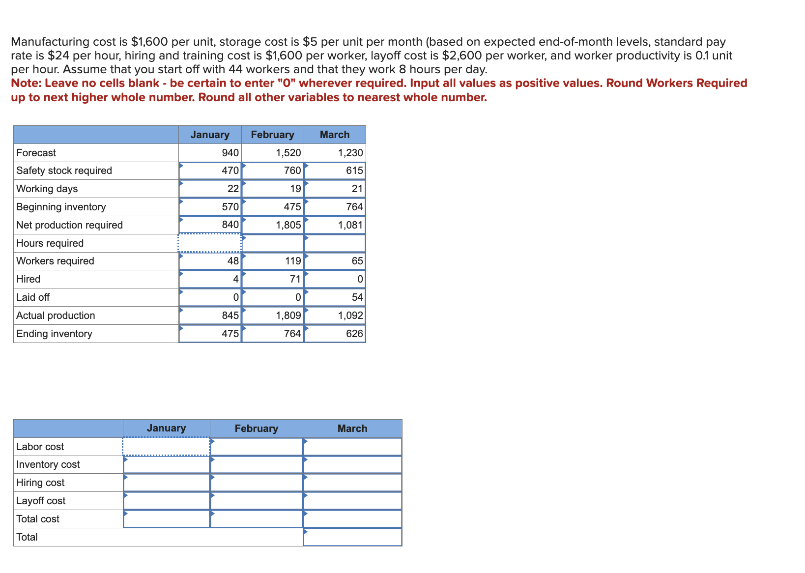 Solved Manufacturing cost is $1,600 per unit, storage cost | Chegg.com