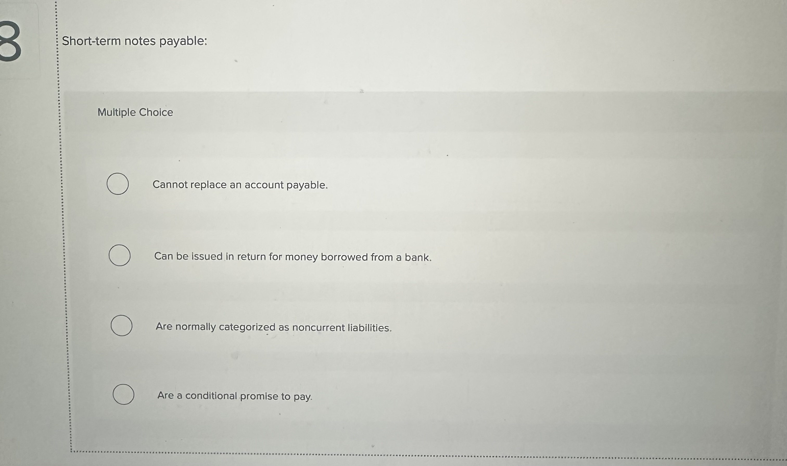 Solved Short-term notes payable:Multiple ChoiceCannot | Chegg.com