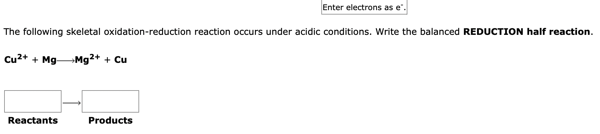 Solved The following skeletal oxidation-reduction reaction | Chegg.com