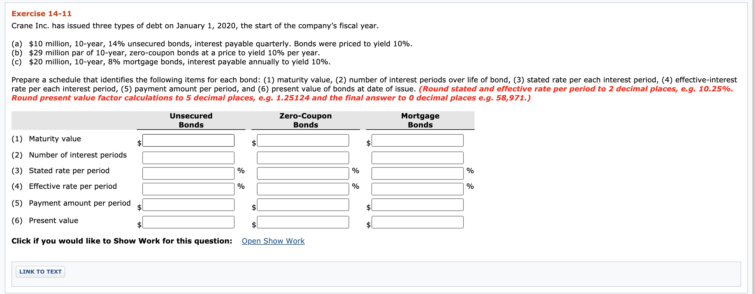 Solved Exercise 14-11 Crane Inc. has issued three types of | Chegg.com
