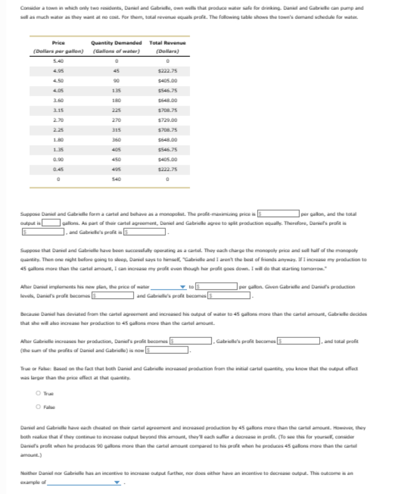 Solved Consider a town in which only two residents, Daniel | Chegg.com
