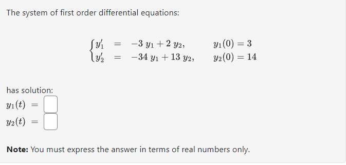 Solved The system of first order differential equations: | Chegg.com