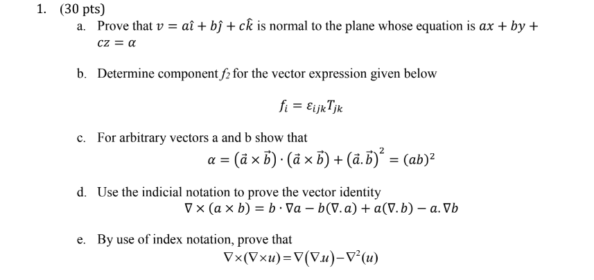 Solved a. Prove that v=a ^+b ^+ck^ is normal to the plane | Chegg.com