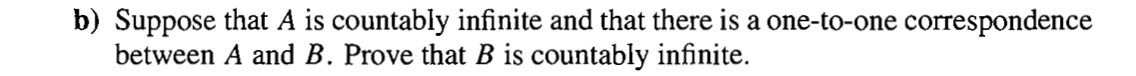 Solved b) Suppose that A is countably infinite and that | Chegg.com