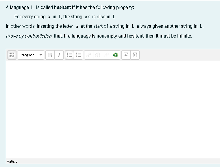 Solved A language L is called hesitant if it has the | Chegg.com