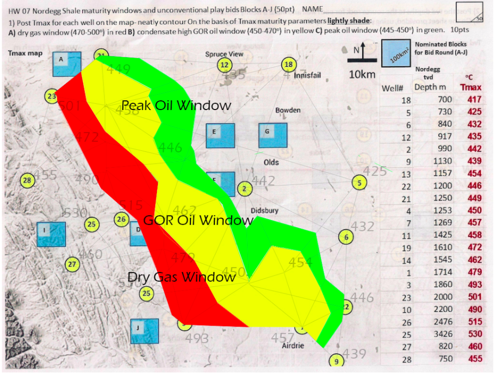 HW 07 Nordegg Shale maturity windows and | Chegg.com