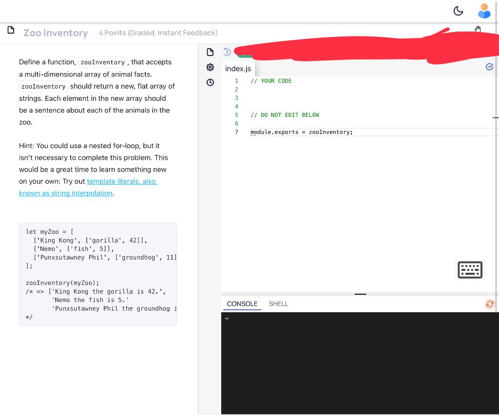 Solved DZoo Inventory 4 Points (Graded, Instant Feedback) | Chegg.com