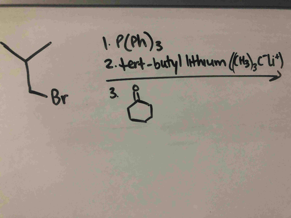 Solved والے 1. (0); 2. tert-butyl lithium (H3)₂ C Lit) Br ت | Chegg.com