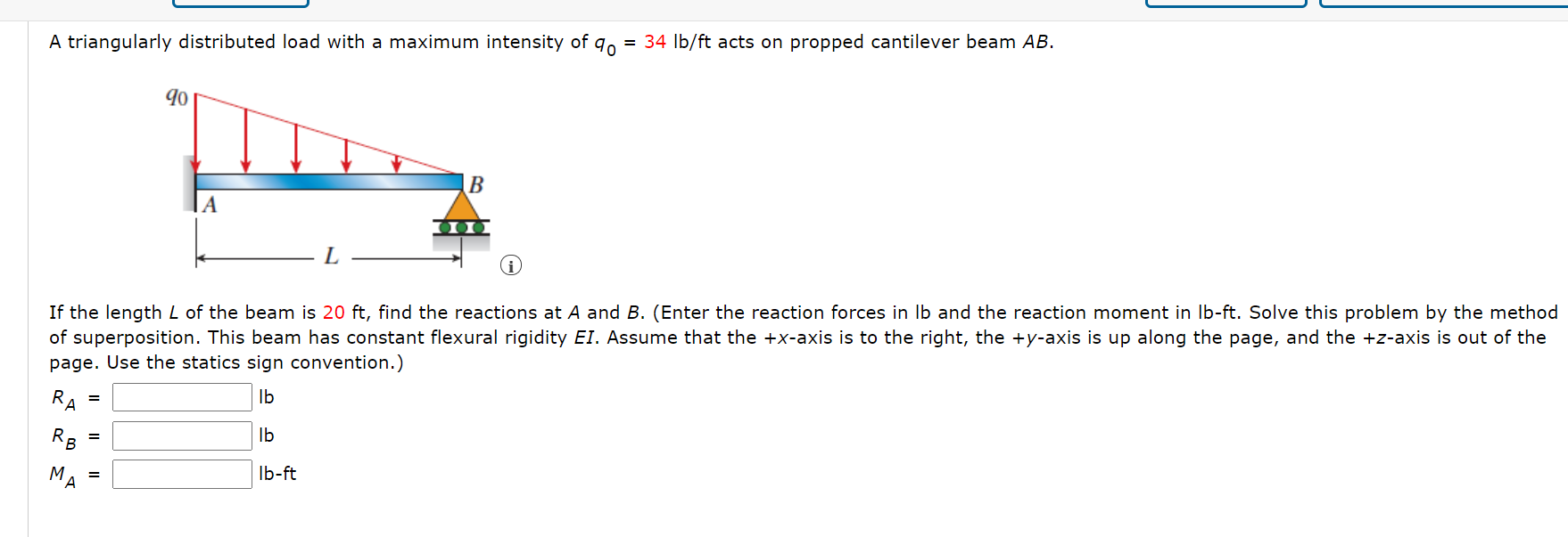 Solved A triangularly distributed load with a maximum | Chegg.com