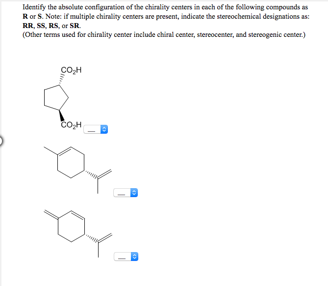 Solved Identify the absolute configuration of the chirality | Chegg.com