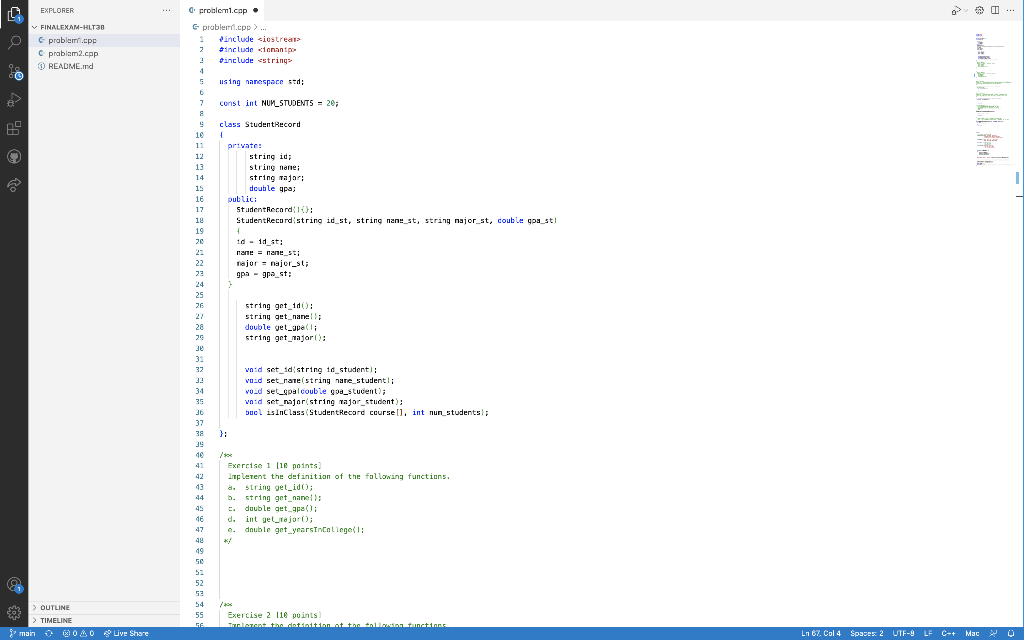 Solved blemil.cpp >... tinclude siostrears *include | Chegg.com