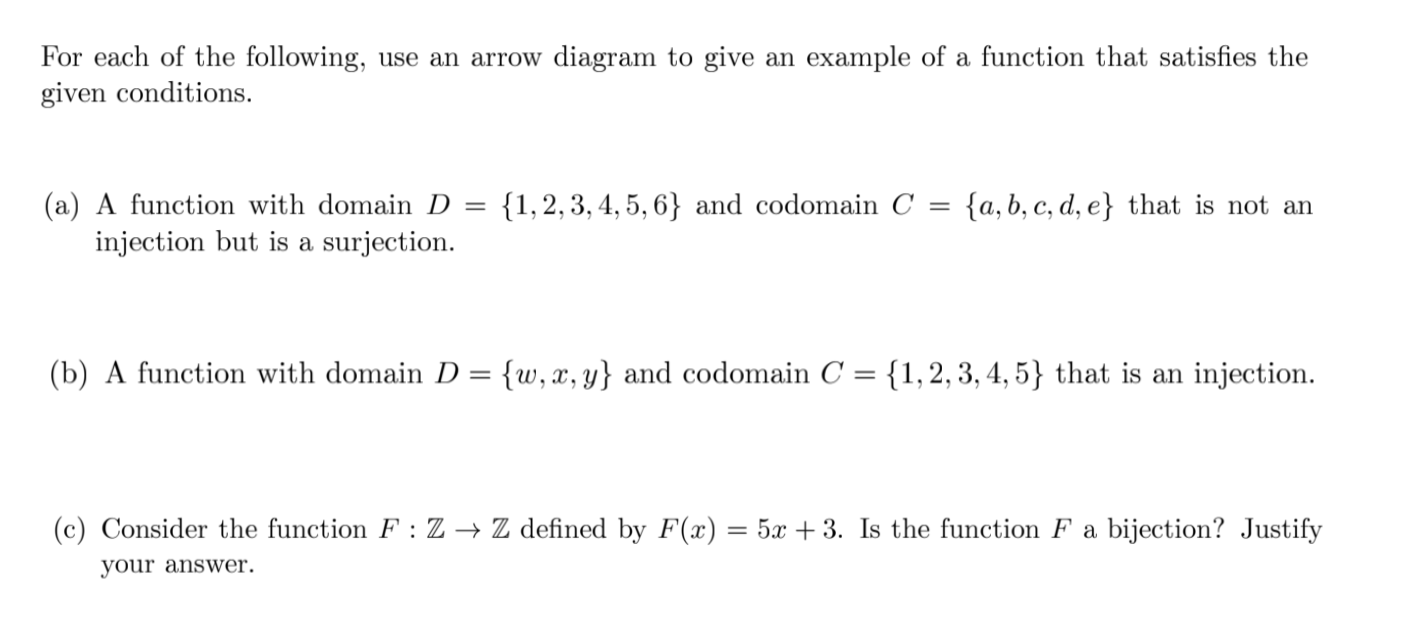 Solved For each of the following, use an arrow diagram to | Chegg.com
