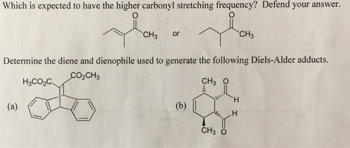 Solved Which is expected to have the higher carbonyl | Chegg.com