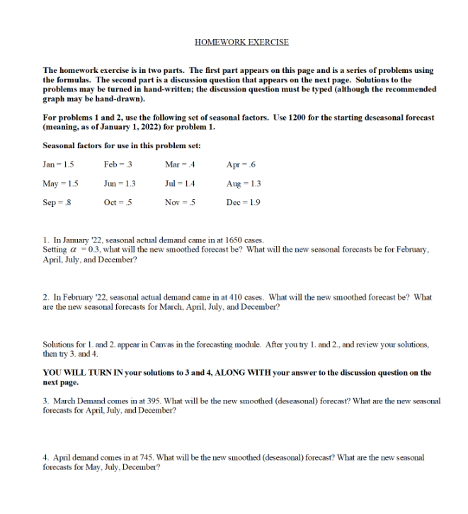 Solved The homework exercise is in two parts. The first part | Chegg.com