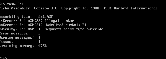 Solved Aseembly language using dosbox I tried running my | Chegg.com