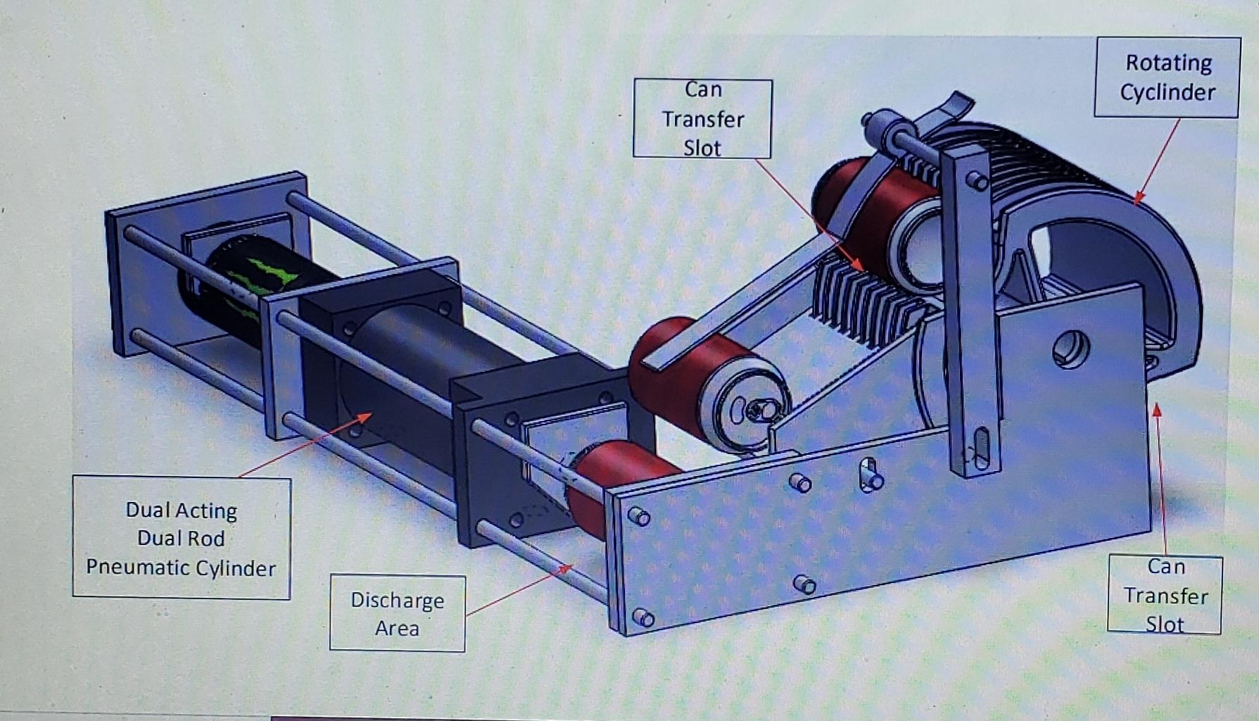 Solved Below is a Solidworks rendering of a pneumatic, | Chegg.com