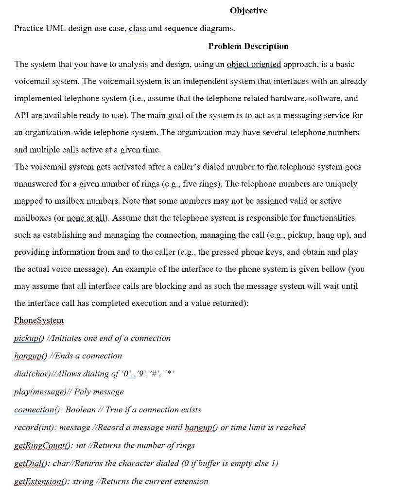 Objective Practice UML design use case, class and | Chegg.com