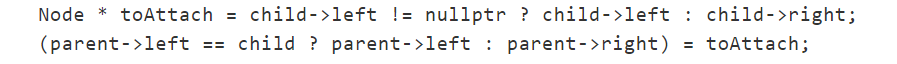 Solved Node ∗ toAttach = child->left != nullptr ? | Chegg.com