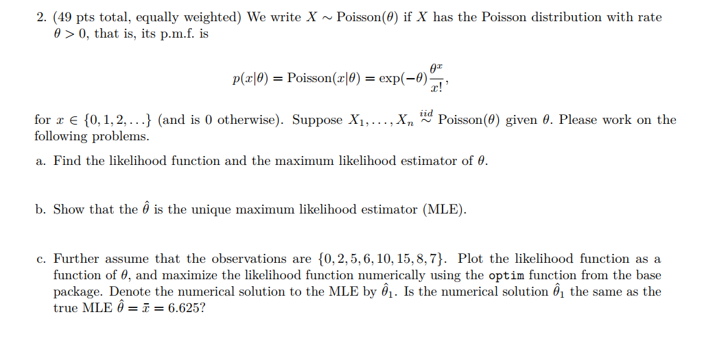 Solved 2. (49 pts total, equally weighted) We write | Chegg.com