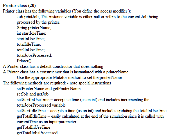 Solved - Print Queue (100) In this problem you will simulate | Chegg.com