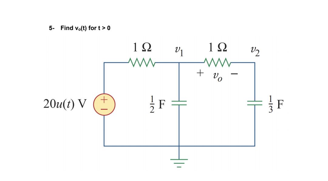 Solved 5- Find \\( v_{0}(t) \\) for \\( t>0 \\) | Chegg.com